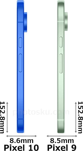 「Pixel 10」と「Pixel 9」の違い - フォトスク
